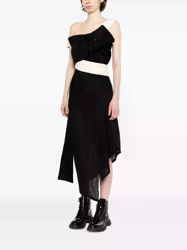 Yohji Yamamoto Color-block Asymmetric Dress