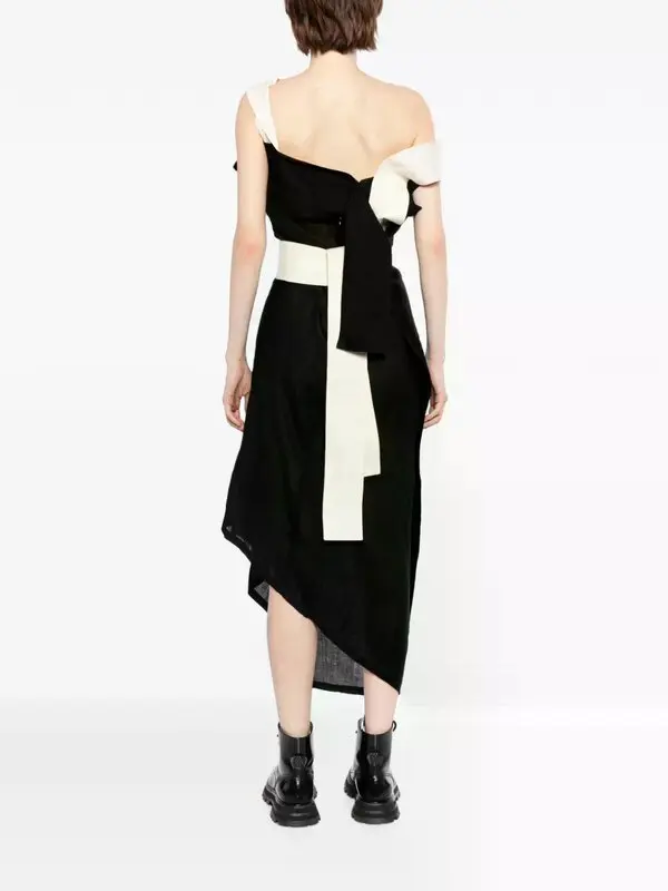 Yohji Yamamoto Color-block Asymmetric Dress