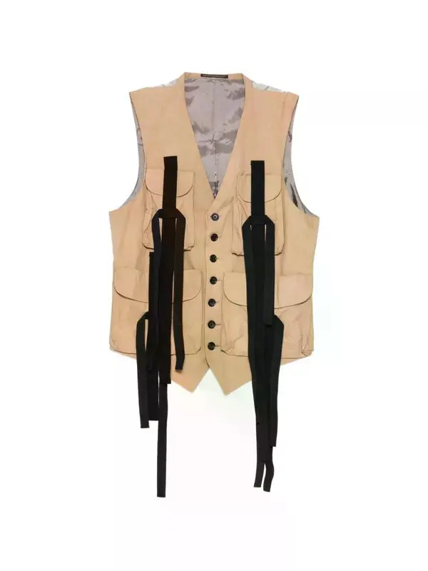Yohji Yamamoto Taupe Nubuck Leather Waistcoat - Neutrals