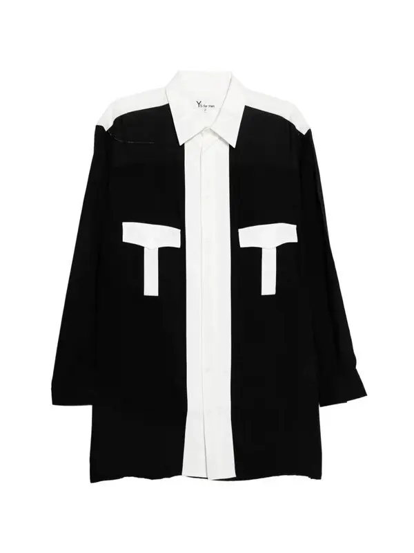 Yohji Yamamoto Monochrome-panelled Shirt
