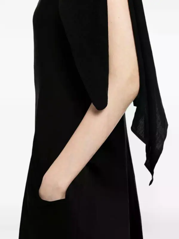 Yohji Yamamoto Asymmetrical Draped Midi Dress