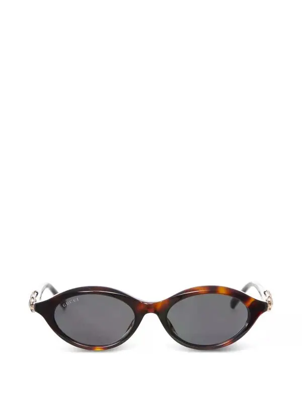 Gucci Horsebit Tortoiseshell-effect Sunglasses - Brown
