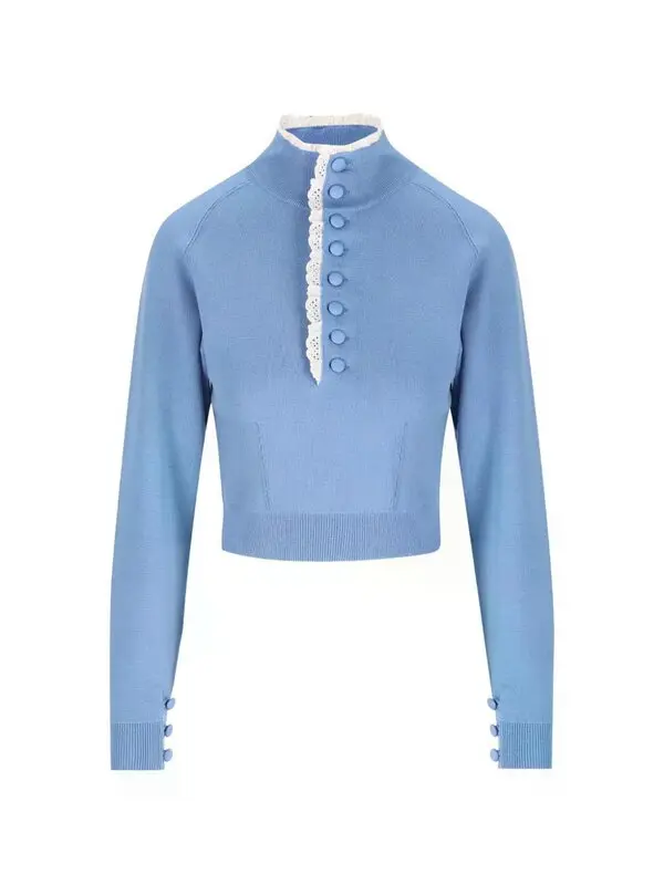 Chloé Lace-trim Button-detail Sweater