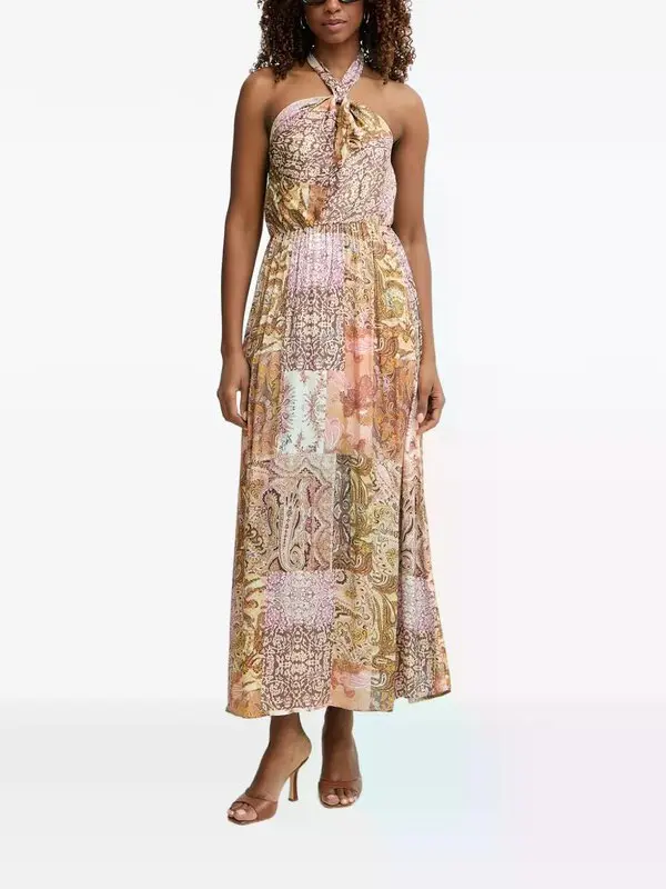 Liu Jo Paisley-print Halterneck Midi Dress - Neutrals