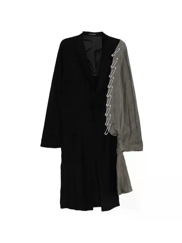 Yohji Yamamoto Switching Safety-pin Panelled Coat