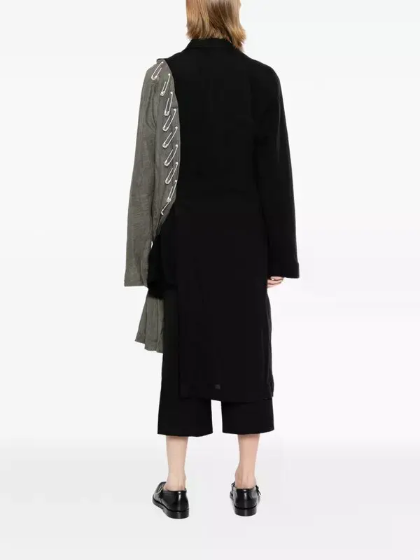 Yohji Yamamoto Switching Safety-pin Panelled Coat