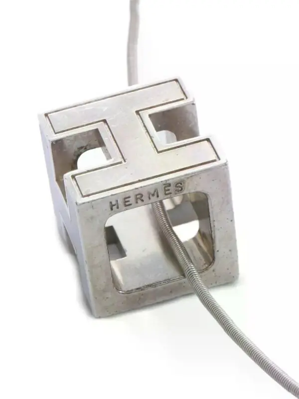 Hermès Tone Cage D'h H-cube Enamel Pendant Necklace