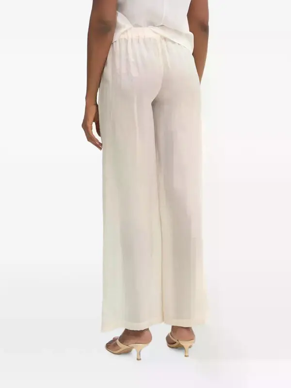 Patrizia Pepe Logo Plaque Wide-leg Trousers - Neutrals