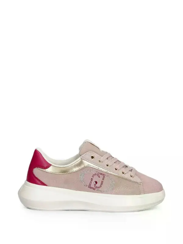 Liu Jo Rhinestone Logo Suede Sneakers - Pink