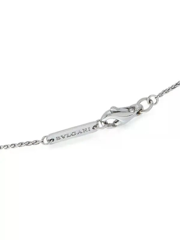 BVLGARI 18k White Gold Diamond Cross Pendant Necklace