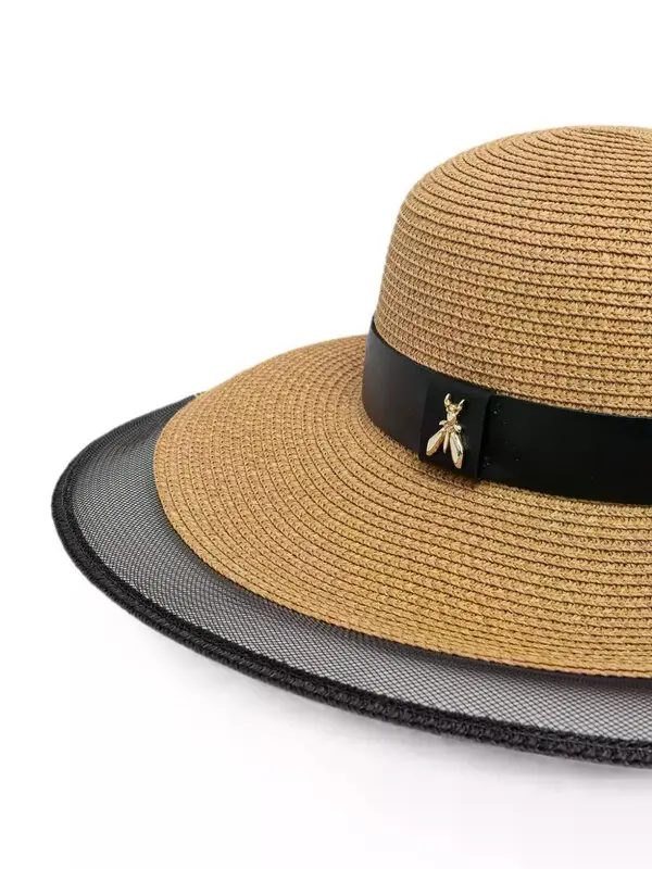 Patrizia Pepe Mesh-trimmed Straw Hat