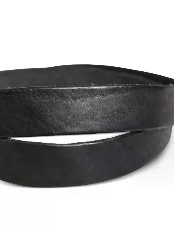 DANIELE ALESSANDRINI Leather Belt With Silver-tone Hardware