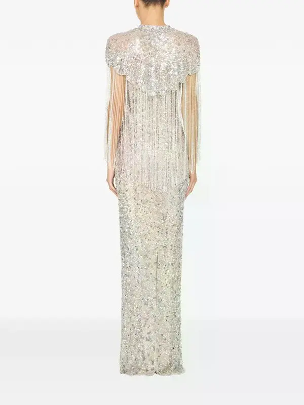 Jenny Packham Astralis Cape With Fringe Embellishment - Silver