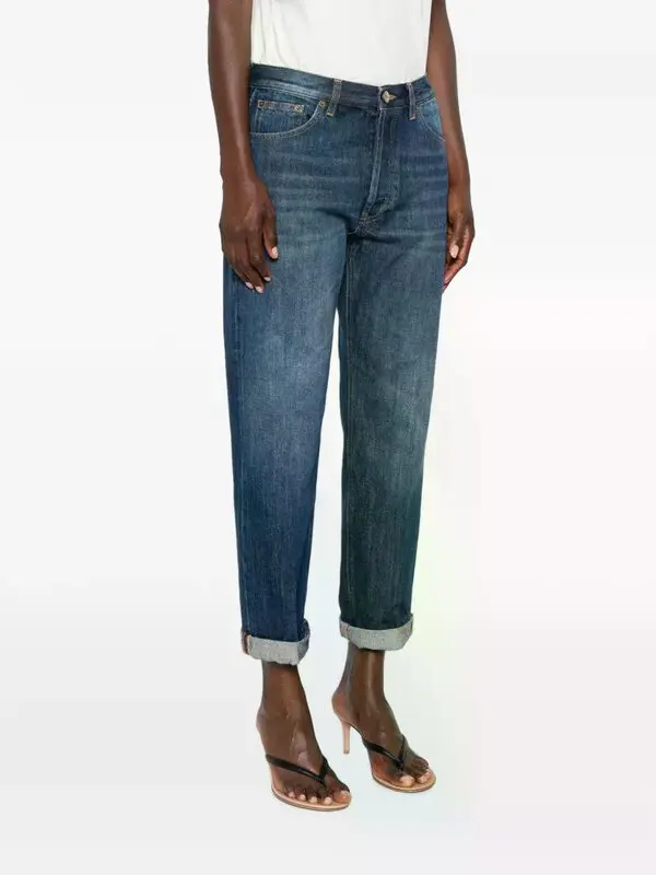 DONDUP Faded Effect Turn-up Jeans