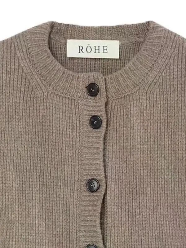 RÓHE Cropped Ribbed-knit Cardigan