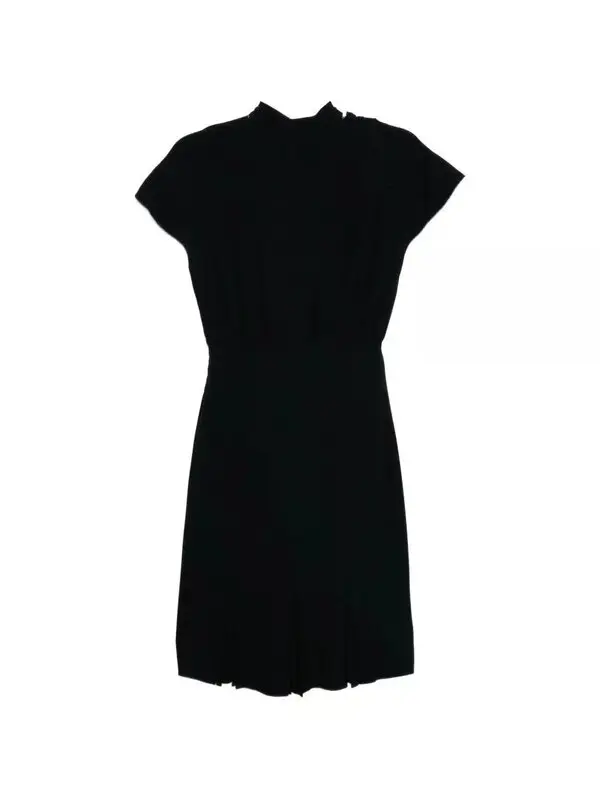 Dior Tie-neck Short-sleeve Dress
