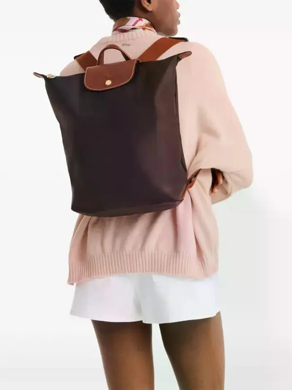 Longchamp Le Pliage Backpack With Leather Trim