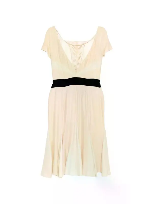 Prada Beige Silk Pleated Dress - Neutrals