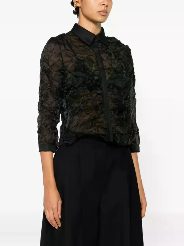 Viktor & Rolf Crinkled Sheer Shirt - Black