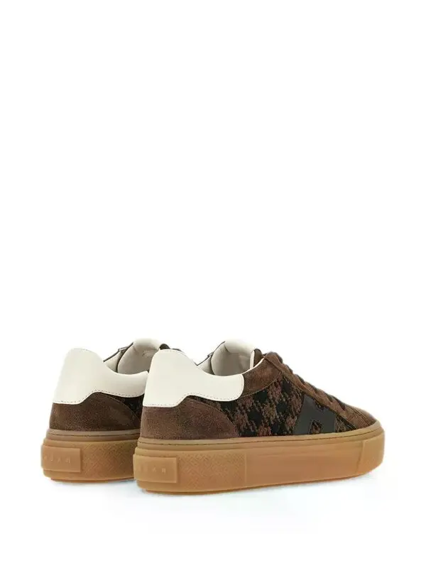 Hogan Suede And Patterned Lace-up Platform Sneakers