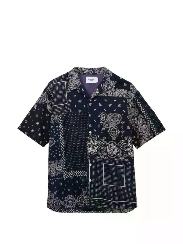 MOMOTARO Paisley -print Patchwork Shirt - Blue