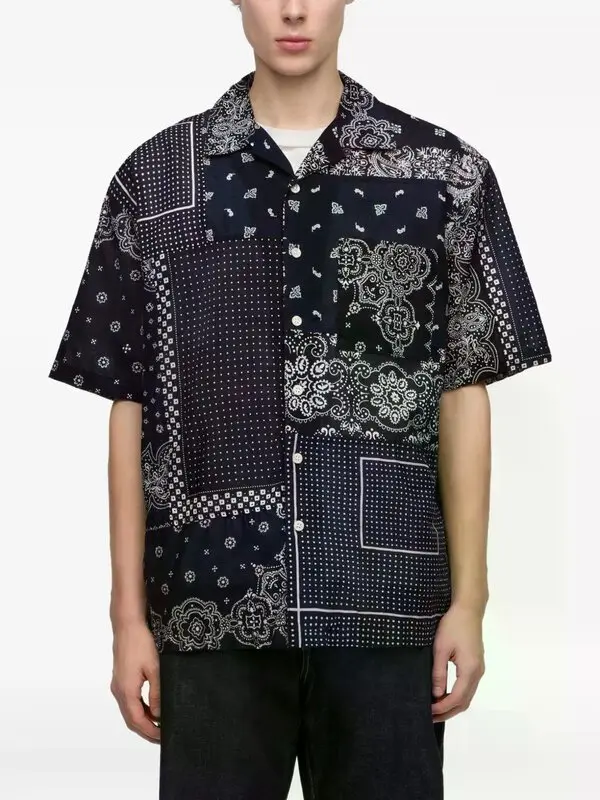 MOMOTARO Paisley -print Patchwork Shirt