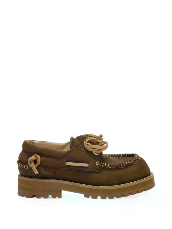Moschino Whipstitch-trim Loafers - Brown