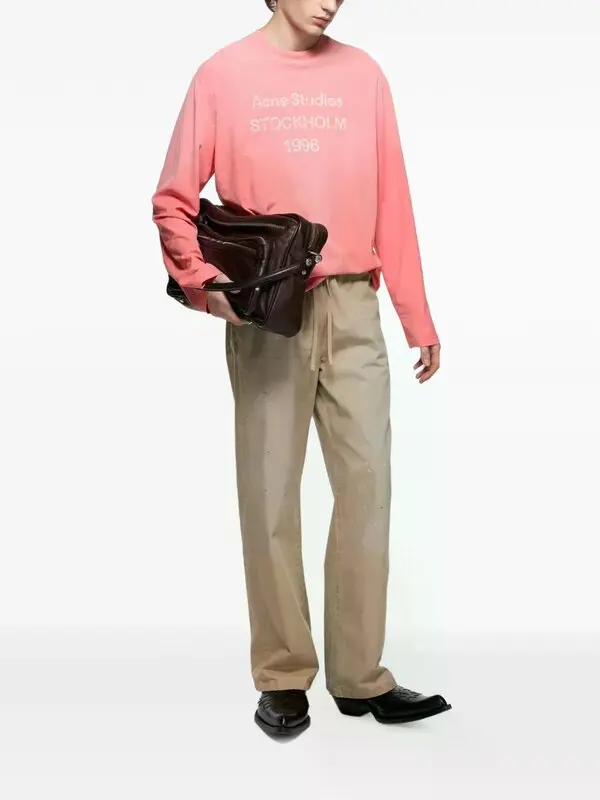 Acne Studios Spray Effect Logo Long Sleeve T-shirt
