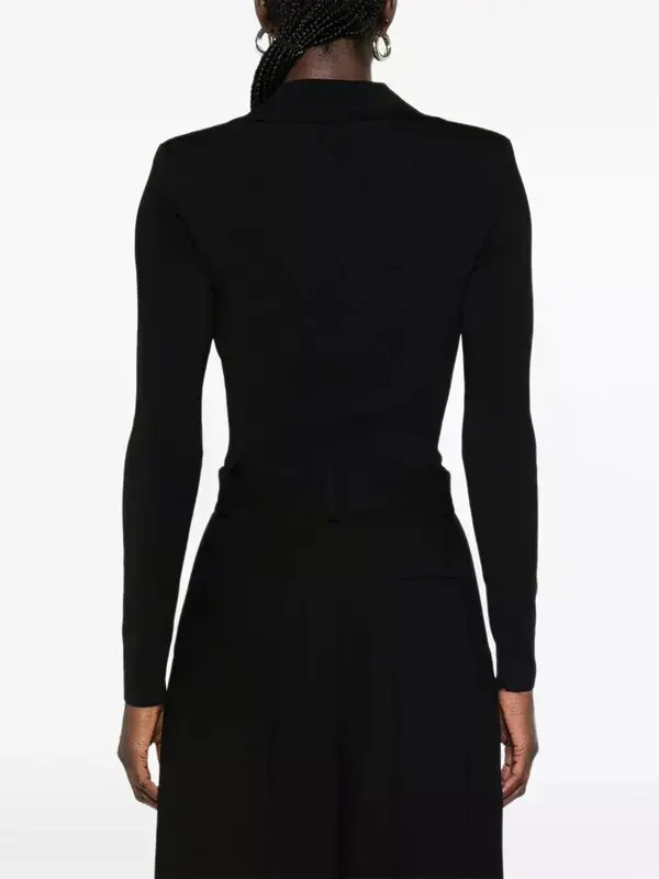 Elisabetta Franchi Ribbed Bodysuit With Gold-tone Chain Detail - Black