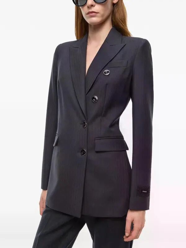 Pinko Double-breasted Pinstripe Blazer