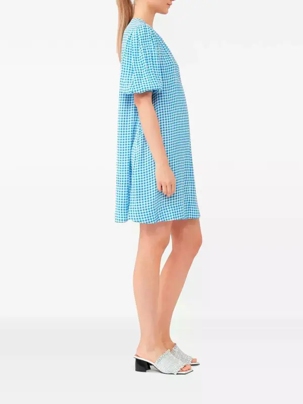 GANNI Printed Crepe Mini Dress