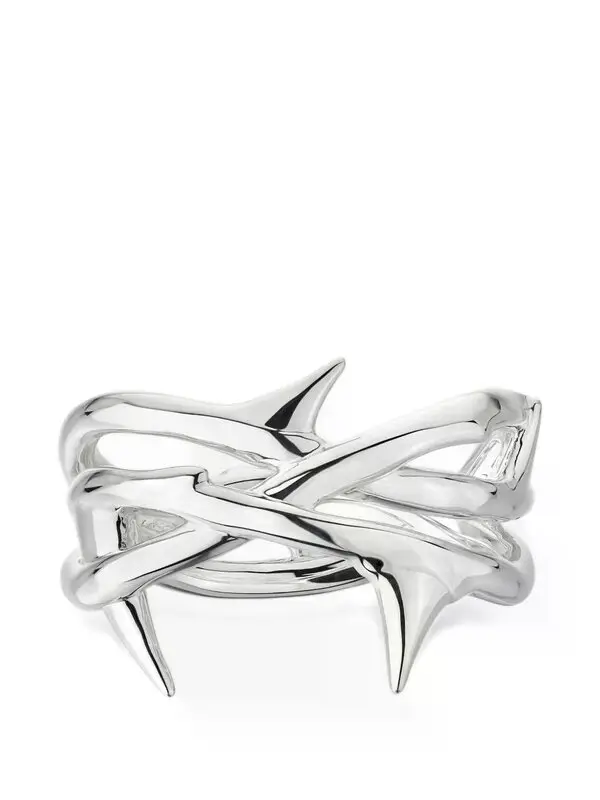 SHAUN LEANE Rose Thorn Triple Band Ring - Silver