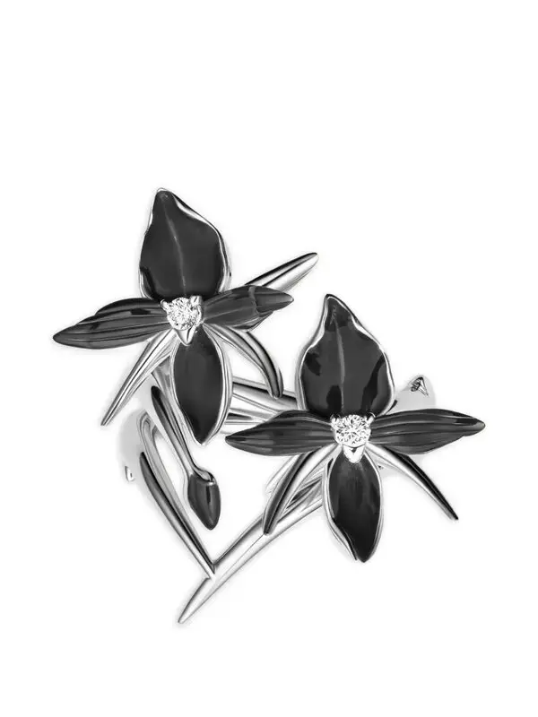 SHAUN LEANE Black Orchid Diamond Ring - Silver