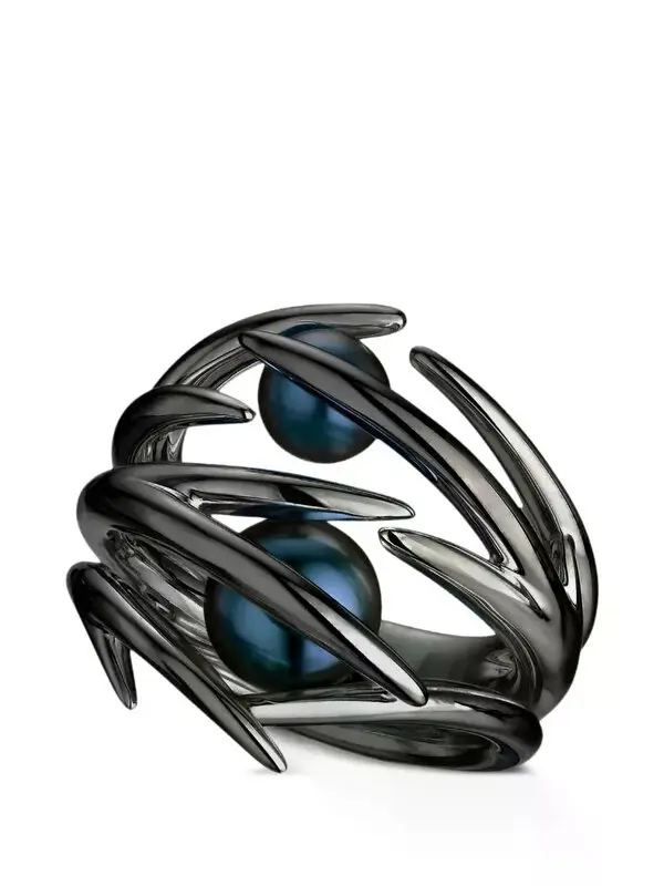 SHAUN LEANE Hook Pearl Ring - Black