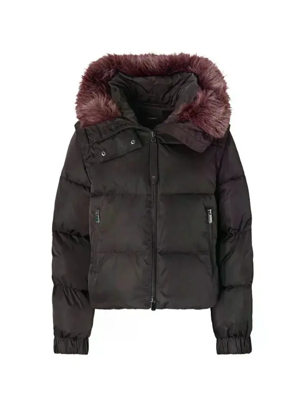 Pinko Faux-fur Trim Puffer Jacket - Brown
