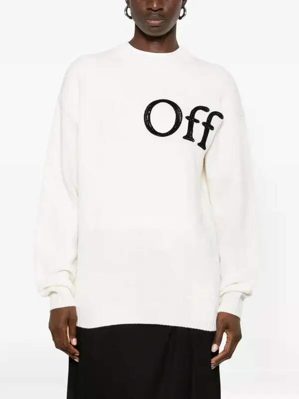 Off-White Intarsia-knit Logo Patch Sweater
