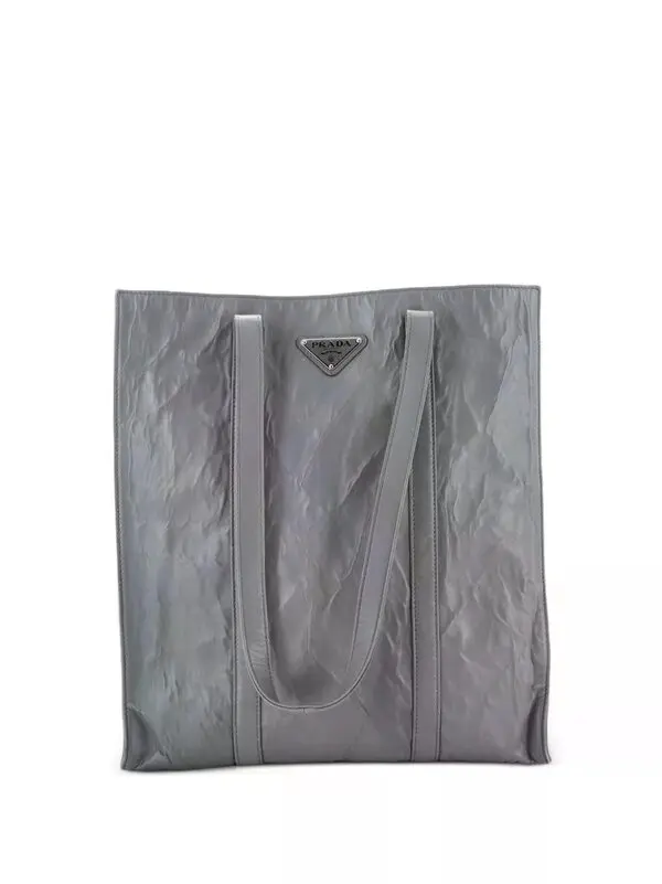 Prada Nappa Antique Small Tote Bag - Grey