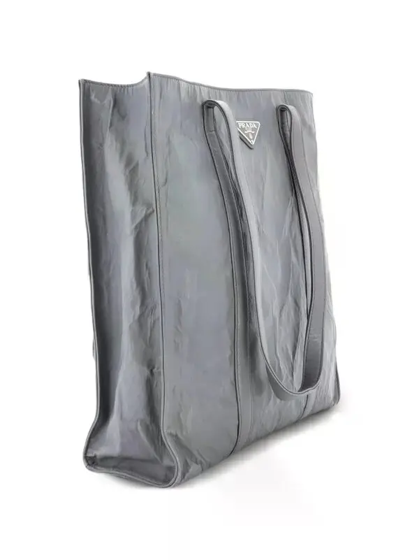 Prada Nappa Antique Small Tote Bag - Grey