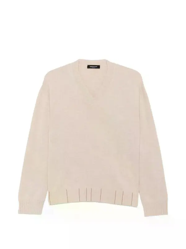Fabiana Filippi V-neck Ribbed Trim Sweater - Neutrals
