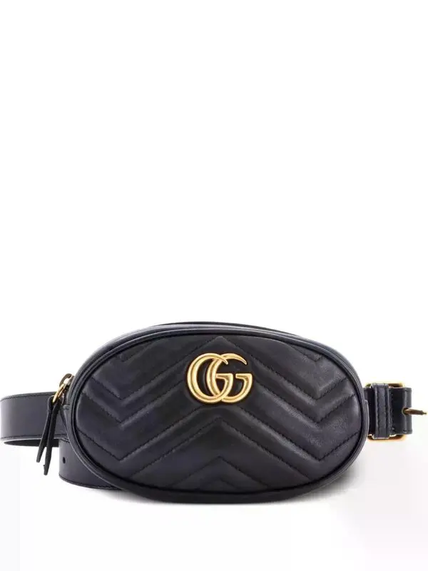 Gucci Gg Marmont Matelassé Leather Belt Bag - Black