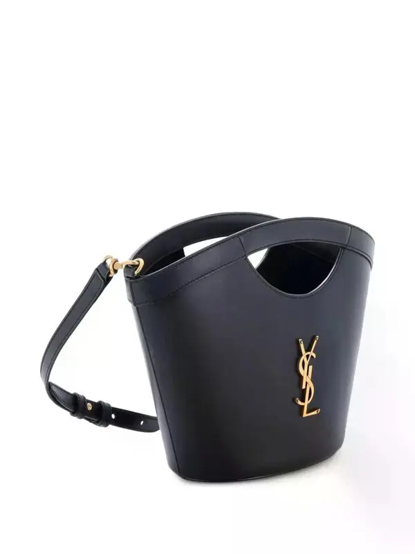 Saint Laurent Celia Leather Mini Bucket Bag - Black