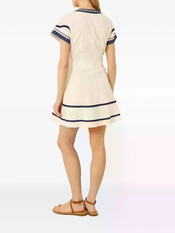 MARIE OLIVER Sable Embroidered Belted Midi Dress