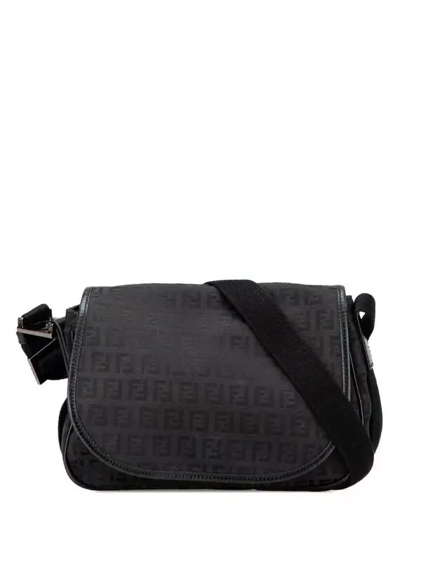 Fendi Zucchino Canvas Crossbody Bag - Black