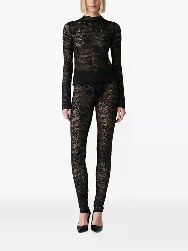 Vera Wang Frances Lace Leggings - Black