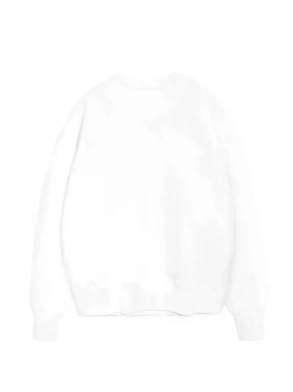 Vera Wang Oversized Cotton Crewneck Sweatshirt - White