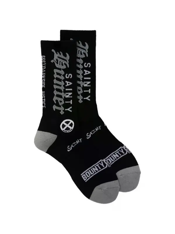 SAINT MXXXXXX Logo Intarsia-knit Crew Socks