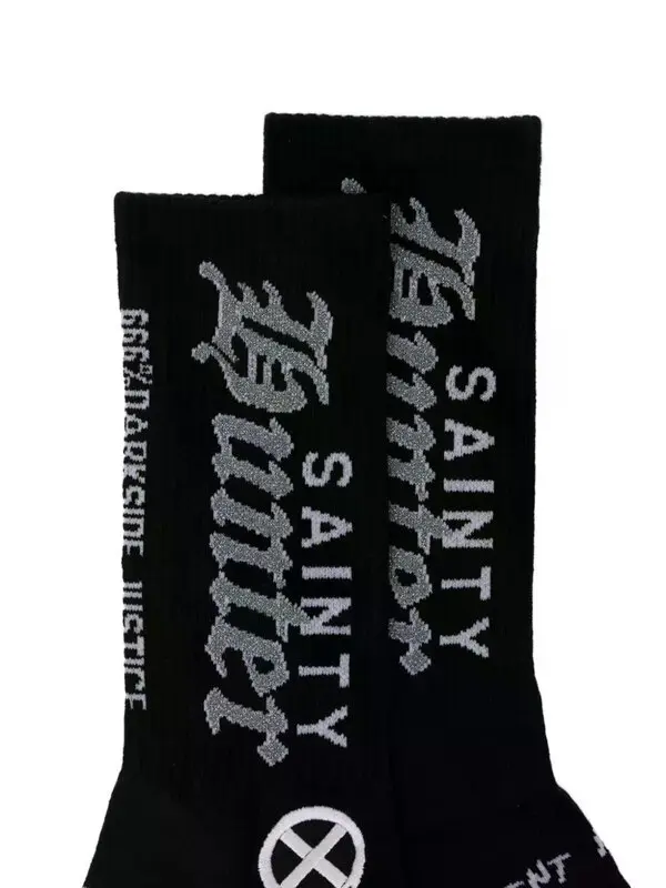 SAINT MXXXXXX Logo Intarsia-knit Crew Socks