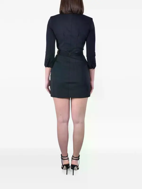 Elisabetta Franchi Double-breasted Belted Mini Dress - Black