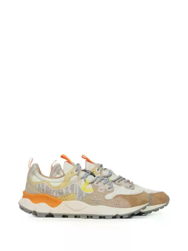 FLOWER MOUNTAIN Yamano 3 Calf Suede-panel Sneakers - Neutrals