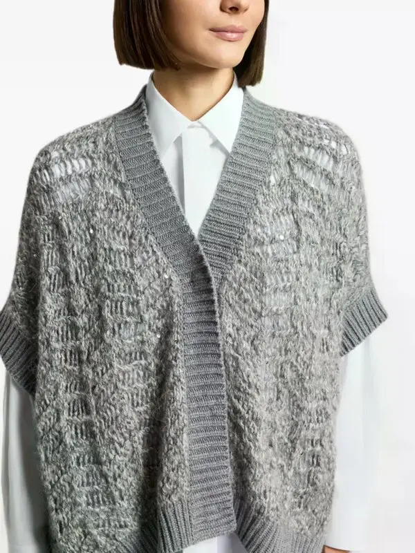 Peserico Open-knit Cardigan With Sequin Embellishments